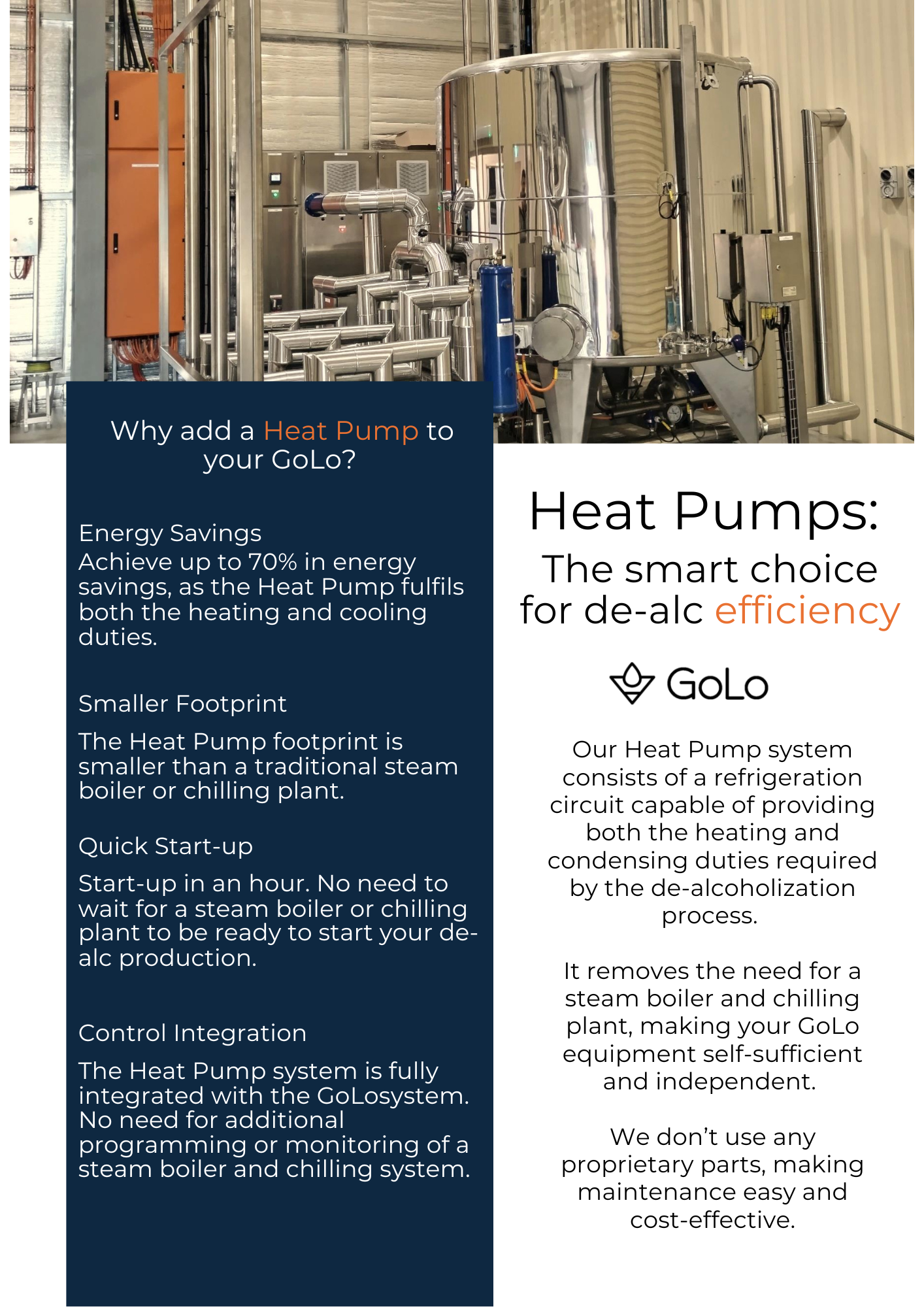 Add a Heat Pump to your GoLo | Logichem Process International Heat Pumps smart de-alc efficiency